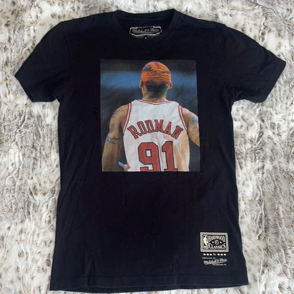 Mitchell & Ness | Shirts | Mitchell Ness Black Dennis Rodman Rare ...